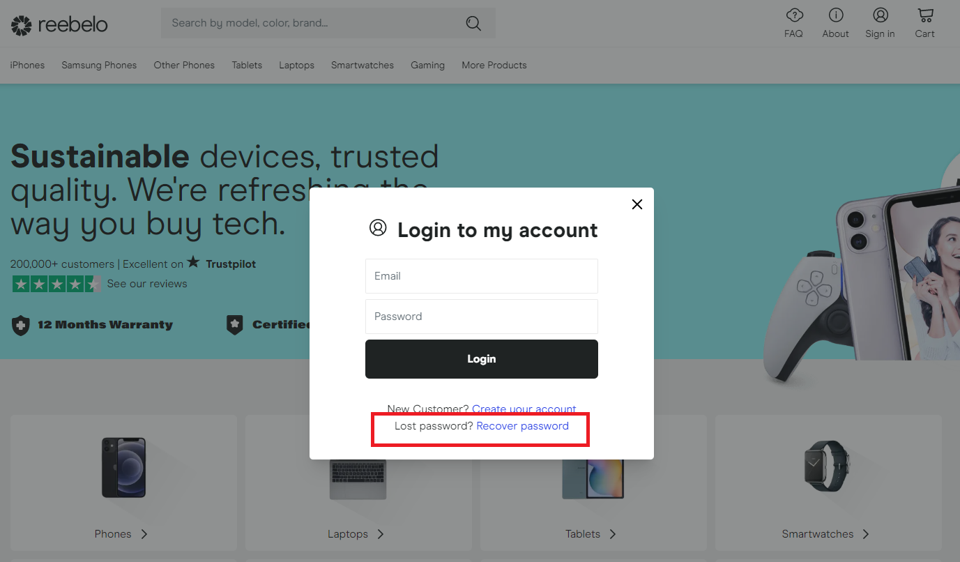How do I reset my password? – Reebelo United States
